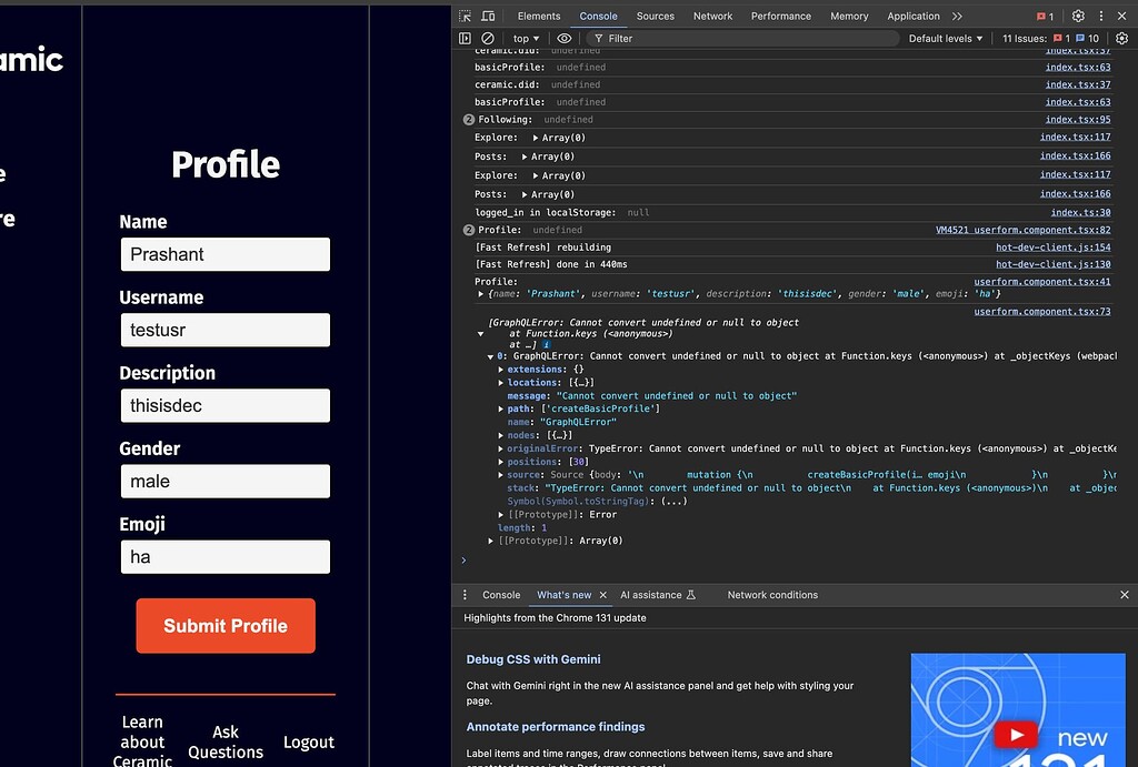 Not able to create profile - Node Errors & Issues - Ceramic Forum